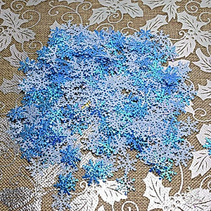 Snowflakes Confetti for Winter Wonderland Frozen Party,Blue Color with Iridescent Finish, 600 Pcs