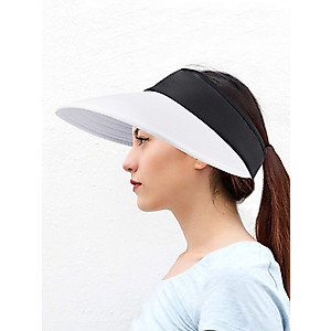 2 Pieces Sun Visor Hats Wide Brim Visor Hats Adjustable Large Brim Summer Beach Caps for Women (Color Set 3)