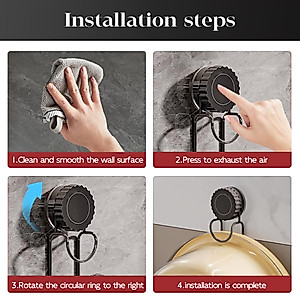 Upgrade Adjustable Light Luxury Washbasin Hook, 2024 New No Drill Suction Cup Hooks, Stainless Steel Waterproof Suction Cup Hooks For Kitchen, Shower, Bathroom, Hanging Washbasin Towels (White, 1PC)