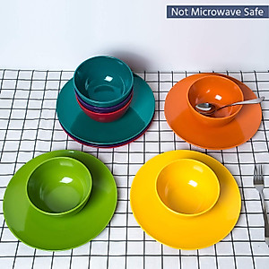 KX-WARE Melamine Bowls set - 28oz 6inch 100% Melamine Cereal/Soup/Salad Bowls, Set of 6 in 6 Assorted Colors | Shatter-Proof and Chip-Resistant Dishwasher Safe, BPA Free