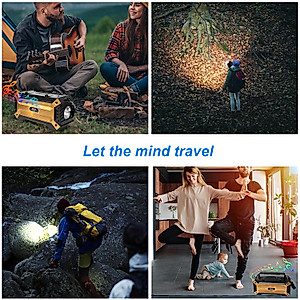 Solar Bluetooth Speaker with Flashlight, Portable Rechargeable Outdoor Speaker with Phone Holder Shoulder Strap for Party Hiking Picnic Family