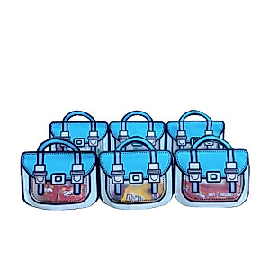 OWLSOME Trendybag Red and Blue Top-handle Party Goodie bags, Grip n’ Seal gift bags with Stand-up bottom, Birthday Bags, 20 Pcs (Large, Blue)