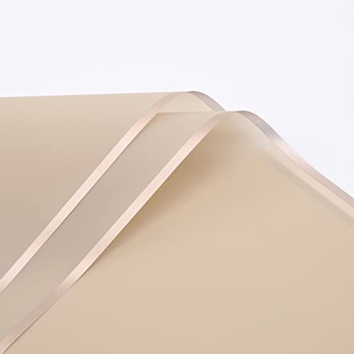 Korean Golden Edge Jelly Film Floral Wrapping Paper 20 Sheets Florist Supplies Waterproof Flower Bouquet Wrapping Paper Floral Supplies for Fresh Flowers, 23.6x23.6 Inch (Khaki)