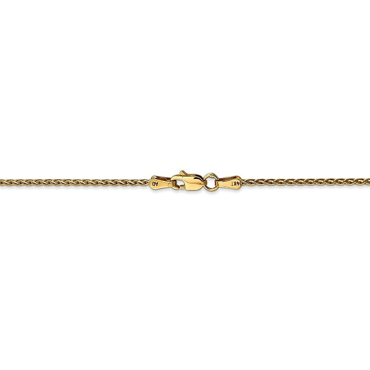 The Black Bow 1.5mm, 14k Yellow Gold, Solid Parisian Wheat Chain Necklace, 16 Inch