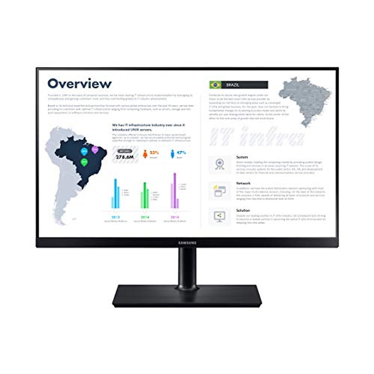 Samsung Business T85F Series 27 inch QHD 2560 x 1440 75Hz Computer Monitor for Business with HDMI, DisplayPort, USB Hub, 3-Yr WRNTY (F27T850QWN) Black