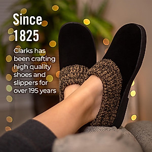 Clarks women's Knit Scuff Slipper, Black, 9 M US