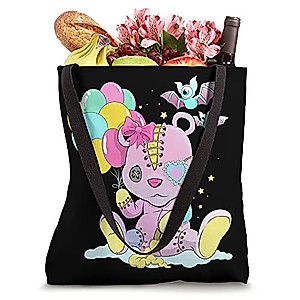 Kawaii Pastel Goth Witchy Bear Balloons Cute Creepy Bear Tote Bag