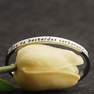 BNQL Nolite Te Bastardes Carborundorum Inspirational Cuff Bracelet Quote Bracelet (silver)