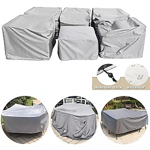 IAUZKO Patio Furniture Covers - 110x40x33in Waterproof Outdoor Sofa Cover - Heavy Duty Patio Bench Covers Rectangular Outdoor Furniture Set Cover, Tear/Water Resistant Patio Furniture Set Covers