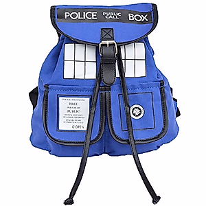 HAMIQI Doctor Who Cosplay Police Box Fashion Casual Backpack Practical Canvas Bag Anime Travel Backpack Shoulder Bags Sports Backpack Student Schoolbag