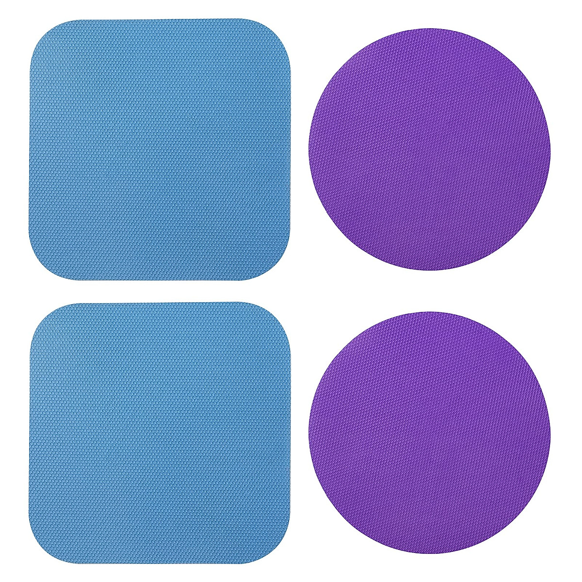 4pcs Jar Opener Gripper Pads, Rubber Jar Grippers Multi-function Jar Opener for Seniors with Weak Hands Coasters (Blue, Purple)