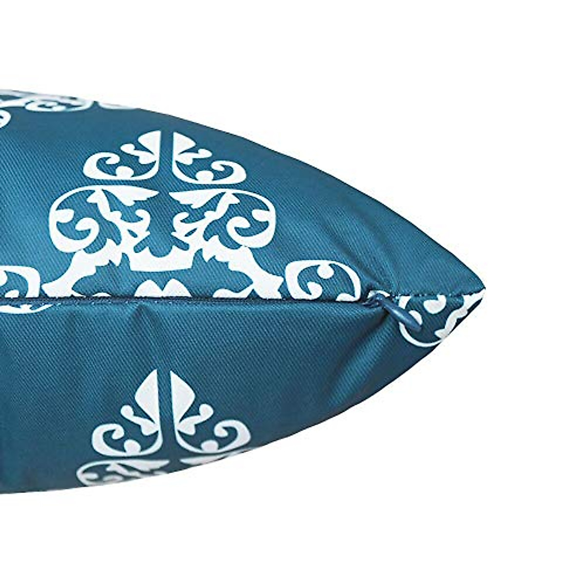 Andreannie Pack of 4 Blue Outdoor Waterproof Decorative Throw Pillow Cover Cushion Case for Garden Patio Tent Park Farmhouse Polyester Both Sides Printing Square 18 x 18 inches ¡ (Set of 4 Blue)