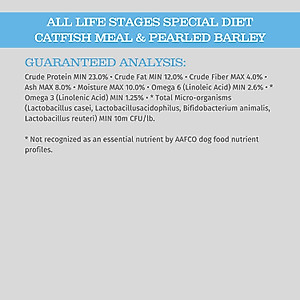 Blackwood Special Diet All Life Stages Dry Dog Food, 15Lb., Catfish & Pearled Barley Recipe, Sensitive Skin and Stomach, Grain Free Dog Food