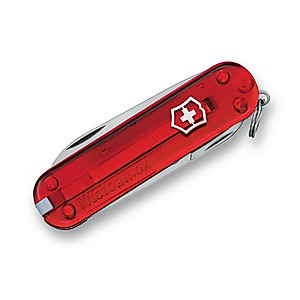 Victorinox Classic SD 7 Function Pocket Knife, Translucent Ruby