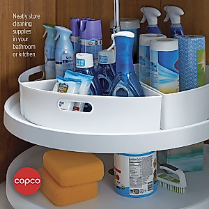 Copco Wedge Organizer for Lazy Susan, 10.8 x 16.7 x 4 Inch, White and Charcoal Gray