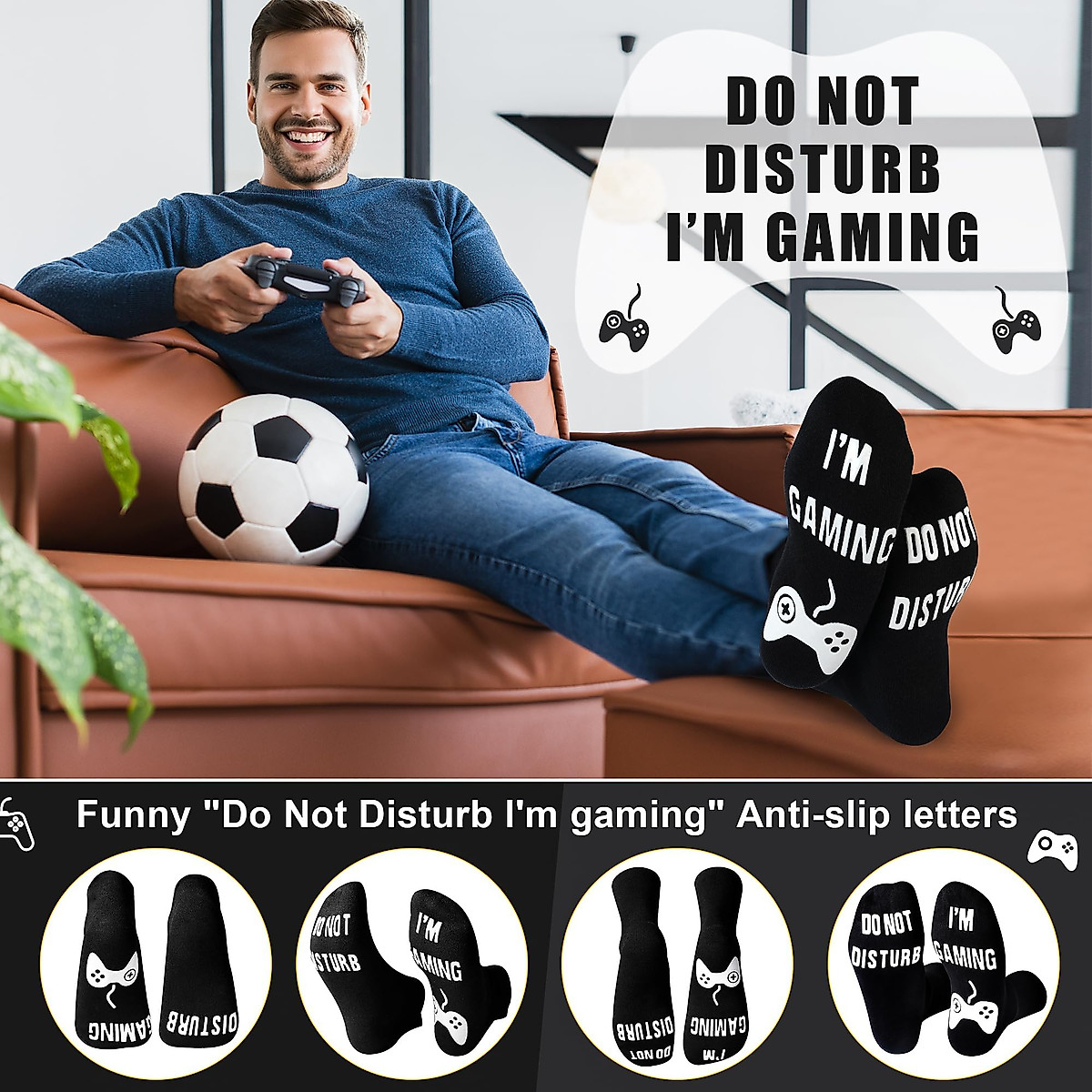 Do Not Disturb I'm Gaming Socks Men Gifts for Men,Fathers Day Dad Gifts From Daughter,Men Birthday Gifts for Teenage Boys,Dad,Husband