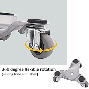 3 Wheel Dolly 4 Pack, 3 Wheel Furniture Dolly Set 4, Furniture Moving Dolly 3 Wheels, 6-Inch Steel Tri-Dolly, 200 Lbs Capacity, Great for Moving Heavy Furniture and Appliances