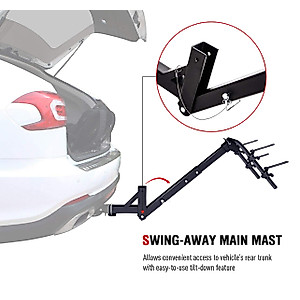 AA Products 2 Bike Rack Platform Hitch Mount Rack Foldable Bicycle Rack for Cars, Trucks, SUV's and Minivans, Fits 2'' Hitch Receiver