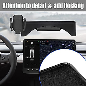 FITALLUS Fit Tesla Model 3 Model Y Phone Mount Holder Screen Phone Holder Silicone Without Noise Tesla Model 3 Model Y Accessories with Silicone Sunglasses Organizer