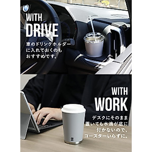 GEYILO CB Japan CAFE GOMUG Tumbler, Light Gray, 16.2 fl oz (460 ml), Medium, Stainless Steel, Vacuum Insulated, 2-Layer Construction, Convenience Store, Coffee Cup