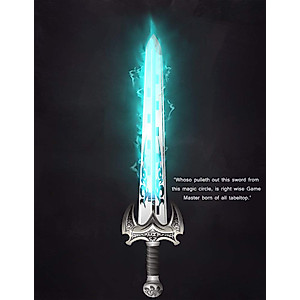 Initiative Tracker Acrylic Laser Cut Sword in The Stone Base with 12 PCS Erasable Taken Flags Perfect for D&D, Dungeons & Dragons, Pathfinder and Other Tabletop RPG