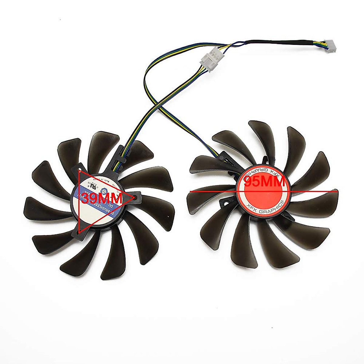 2PCS/lot 95MM FDC10U12S9-C CF1010U12S Cooler Fan Replace for XFX AMD Radeon RX 580 590 RX580 RX590 Graphics Card Cooling Fan