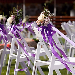 Livder Double Face Purple Satin Ribbon, 1 inch Wide 50 Yard Length (Purple)