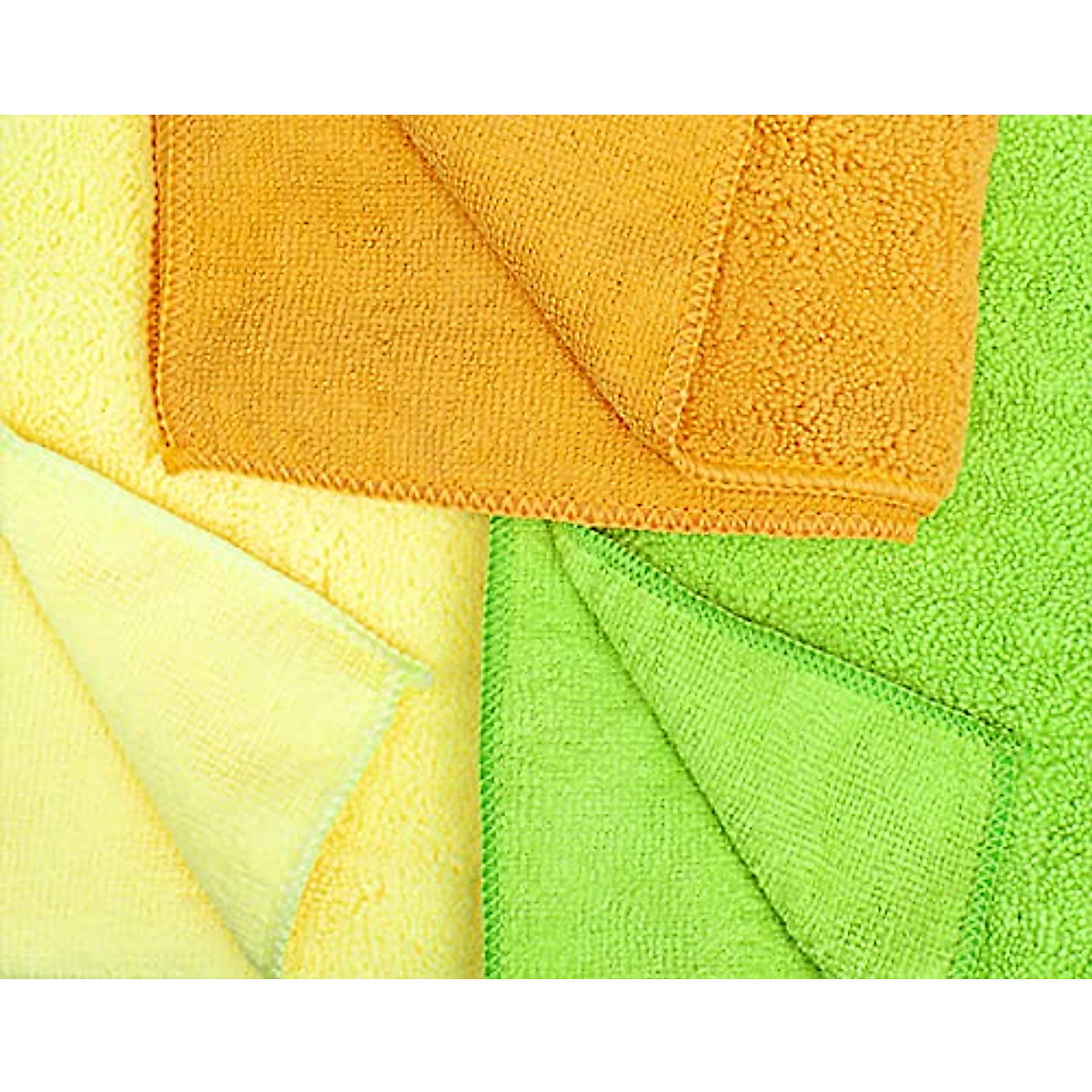 Detailer's Preference Eurow Microfiber Cleaning and Drying Cloths for Home and Auto, 14 by 17 Inches, Yellow, Green, Orange, 15 Pack