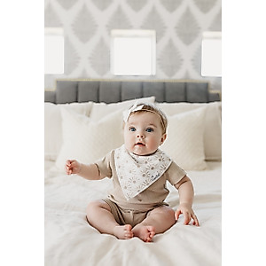 Copper Pearl Baby Bandana Bibs - 4 Pack Soft Cotton Baby Bibs for Drooling and Teething, Absorbent Drool Bibs for Baby Girl and Boy, Adjustable to Fit Newborns to Toddlers, Tons of Styles (Bliss)