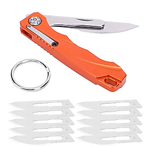 YUANJS Folding Knife,Mini Folding Knife with Blades Replacement Portable Pocket Key Knife for Outdoor Camping