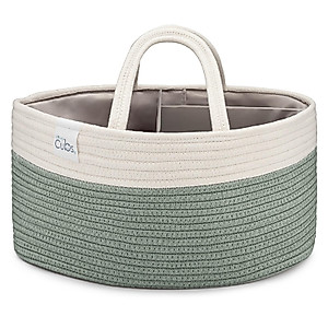 Comfy Cubs Diaper Caddy Organizer- Large Portable Baby Diaper Caddy and Muslin Burp Cloths Large 6 Pack Bundled