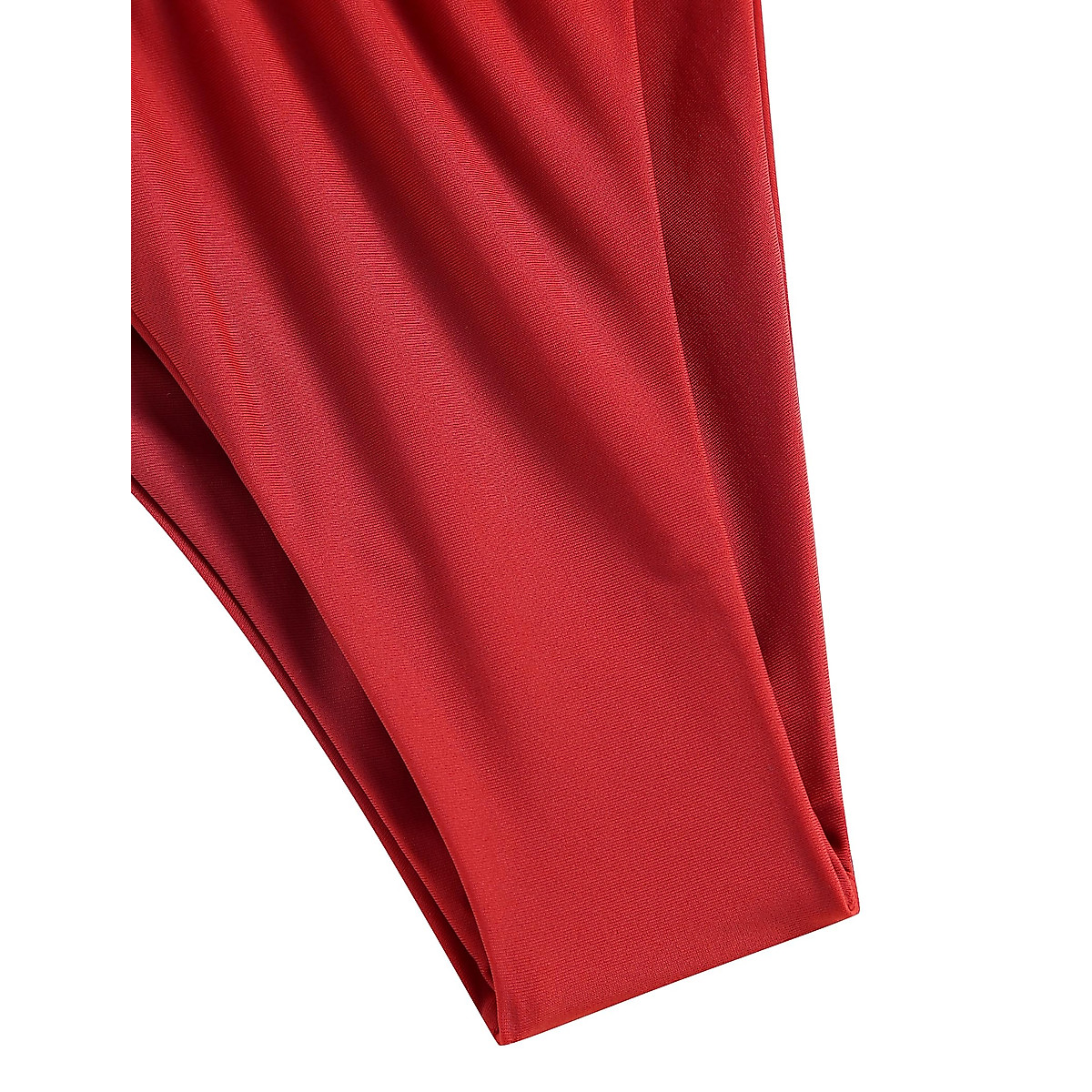 ZAFUL Womens Rib Ruched Bandeau Bikini Adjustable Tie Ruffle Cutout Sexy Swimwear Halter String Triangle Bikini Sets(2-Red, S)