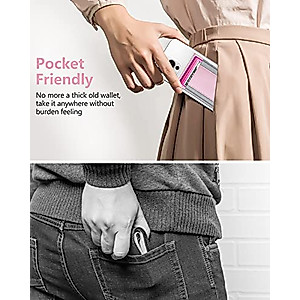 2-in-1 Magnetic Wallet, Up-grade with iPhone Wallet and Adjustable Stand, Open ID Window, Magnetic Wallet for iPhone 14 Pro Max/14 Pro/14/14 Plus/13/12 Series, 9 Cards Holder, Vegan Leather, Pink