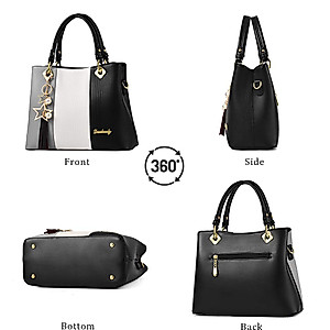 Chikencall® Women Clacssic Tote Bag Fashion Handbag and Purses designer PU leather Shoulder Bag Top Handle Satchel with Star Pendant