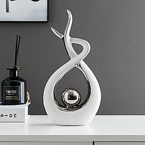 FJS Home Decor Modern Art Ceramic Statue Table House Decorations for Dining Room Living Room Office Centerpiece
