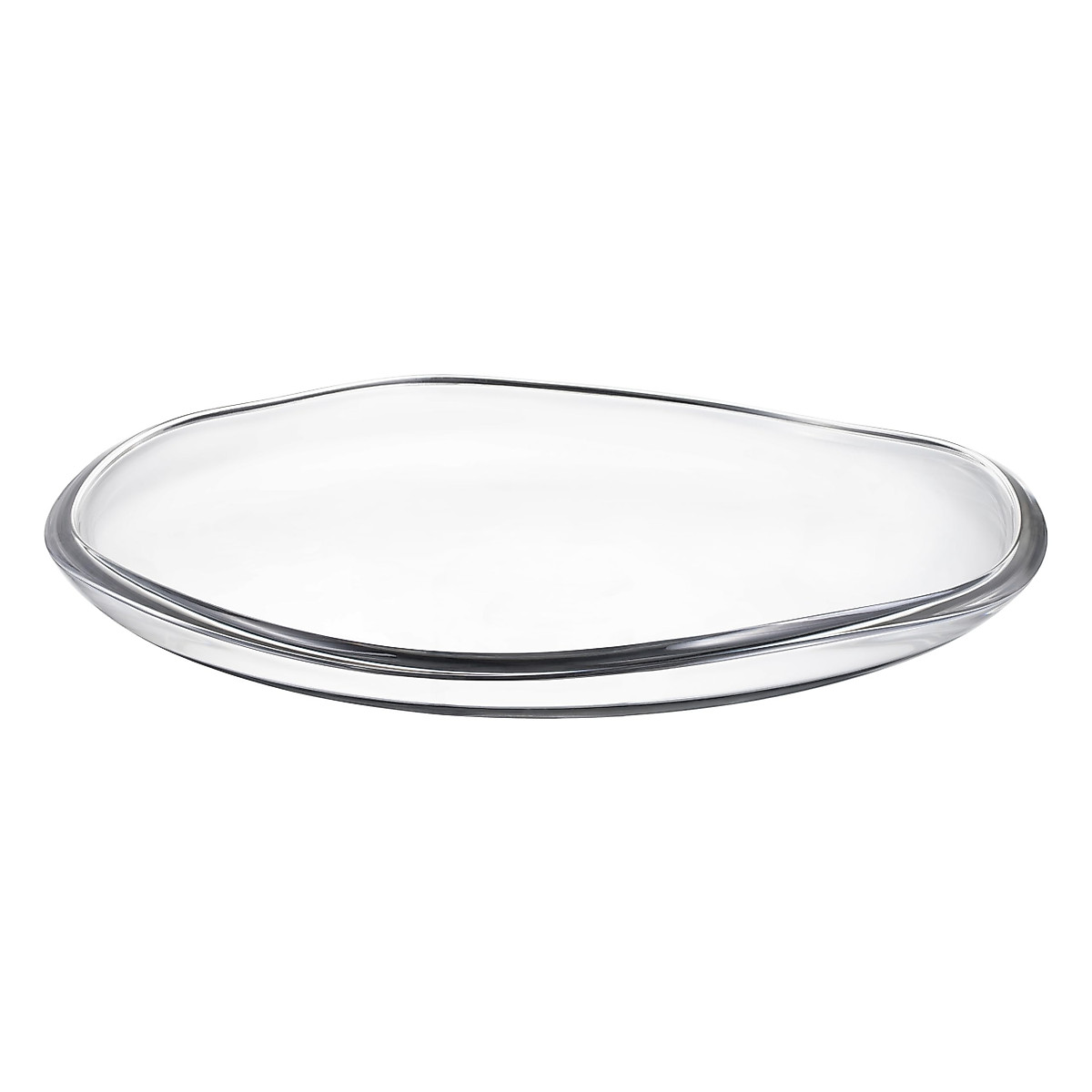 Barski Glass Tray - Plate - - Platter - 13.5" D European Quality - 13.5" Round - Wavy Border - Thick Glass - Made in Europe