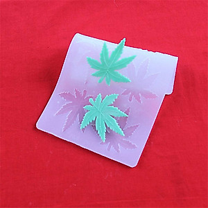 (THIN and SHALLOW) Marijuana Leaf Embossed Fondant Maple Silicone Mold for Chocolate Candy Gum Paste Polymer Clay Resin Kitchen Baking Sugar Craft Cake Cupcake Decorating Tools