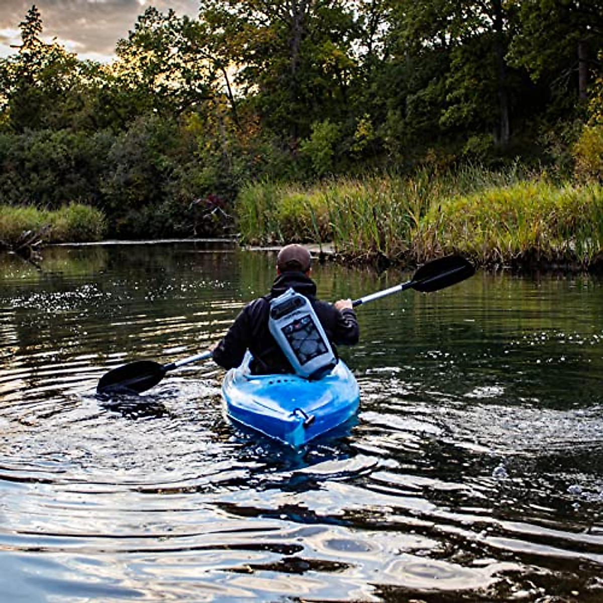 Piscifun Dry Bag, Waterproof Floating Backpack with Waterproof Phone Case for Kayking, Boating, Kayaking, Surfing, Rafting and Fishing, Army Green 20L