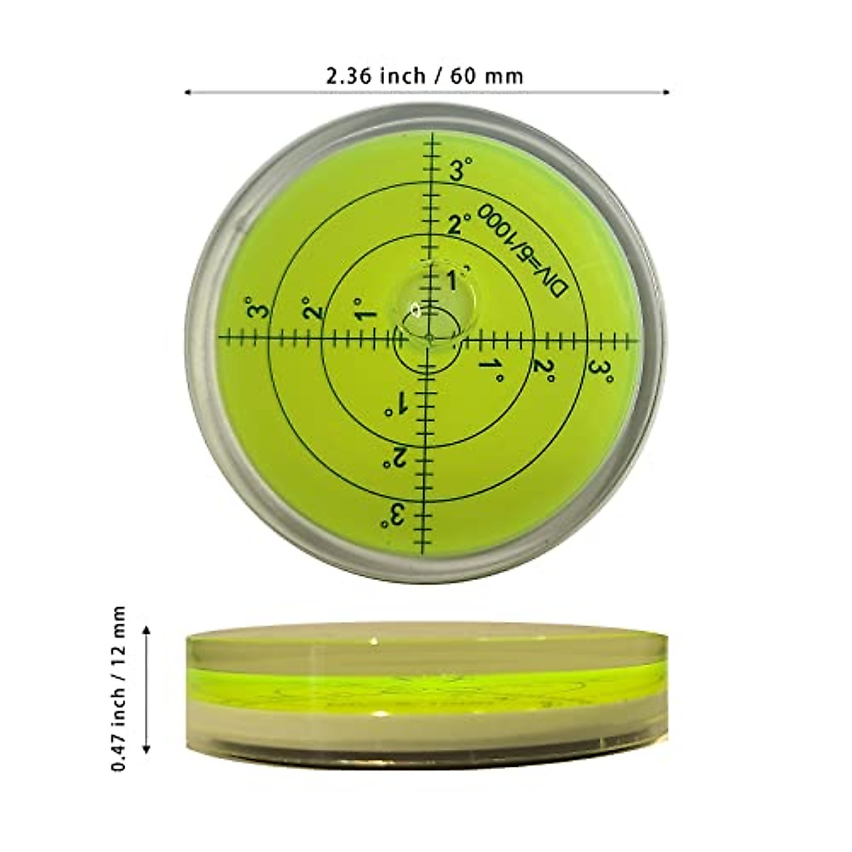 Magnetic Round Bubble Level Tool Bullseye Inclinometer Machinist Pocket Precision Spirit String Circular - Trailer Rv Leveling System Blocks Table Post Indicators Camper Leveler Magnet 2.4 Inch 60mm
