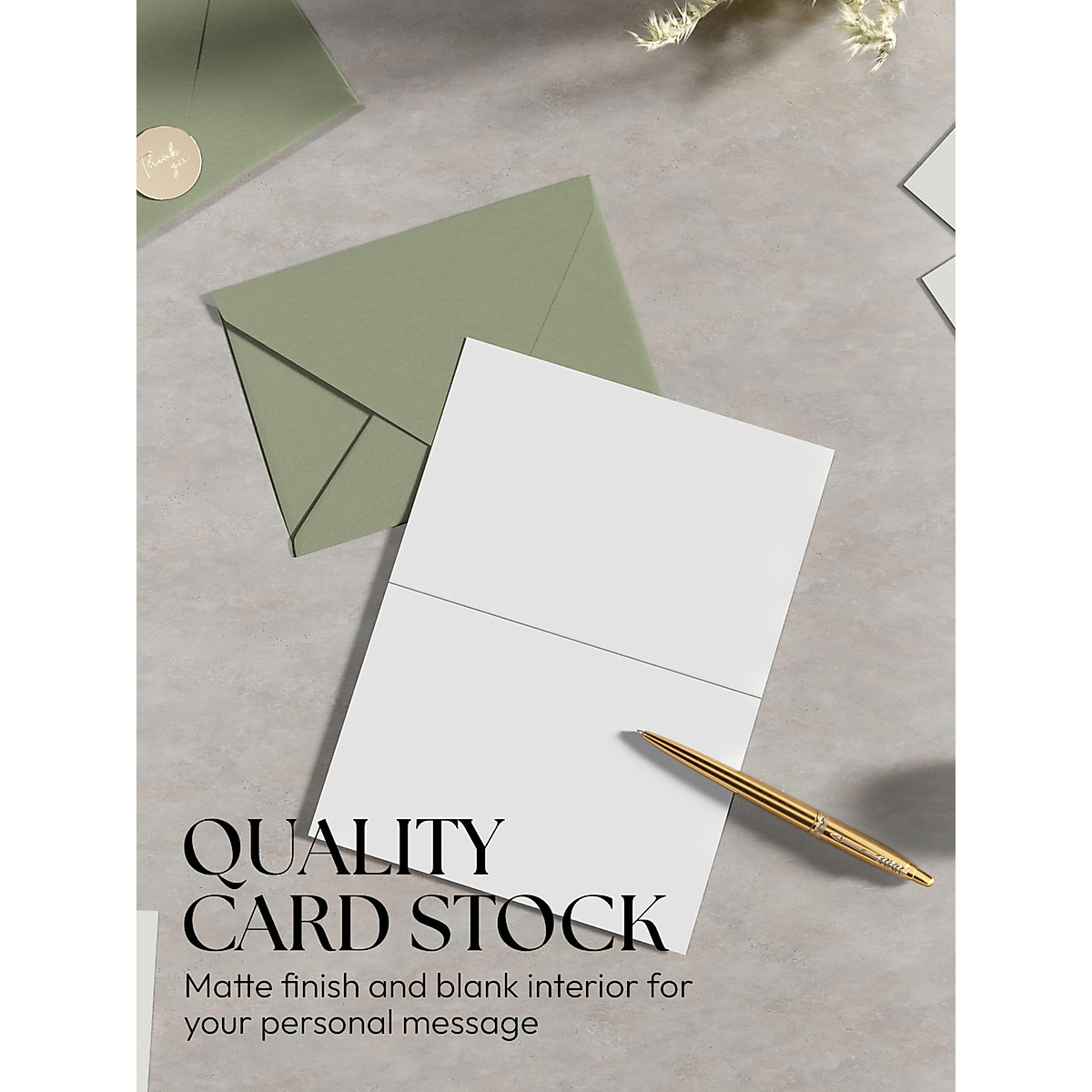 Thank You Cards With Envelopes - Thank You Notes With Envelopes Set of 100 - Wedding Thank You Cards With Envelopes Bulk - Baby Shower Thank You Cards With Envelopes - Blank Thank You Cards Bulk - 4x6