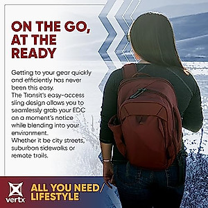 Vertx Transit EDC Tactical Sling 17L Backpack for Conceal Carry (CCW), Travel, Work, Tactical Gear, It's Black