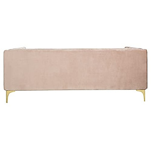 Safavieh Couture Home Florentino Glam Pale Mauve and Gold Tufted Sofa