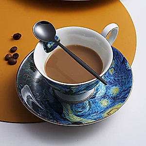 Black Coffee Spoons Set of 6, Kyraton Stainless Steel 5.1" Titainium Plating Demitasse Spoons, Tiny Espresso Spoons, Small Mini Coffee Spoons, Dishwasher Safe