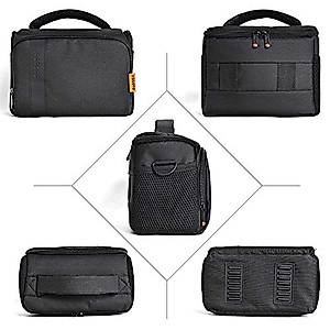 FOSOTO Waterproof (with Rain Cover) Shoulder Camera Case Bag Compatible for Nikon D5600 D750 D3300 Canon Rebel SL2 T7i EOS 80D 60D Sony A77II a68 a99II Travel DLSR SLR Camera Bags