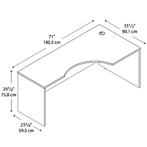 Bush Business Furniture Series C 72W Right Handed Corner Desk in Hansen Cherry