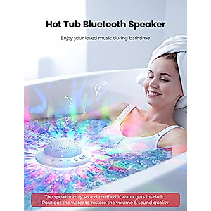 Floating Pool Speakers with Colorful LED Lights, IPX7 Waterproof Hot Tub Bluetooth Speaker, 10W Stereo Loud Sound, Built-in Mic, Portable Wireless Speakers for Shower Bathtub Outdoor Swim,Ideal Gifts