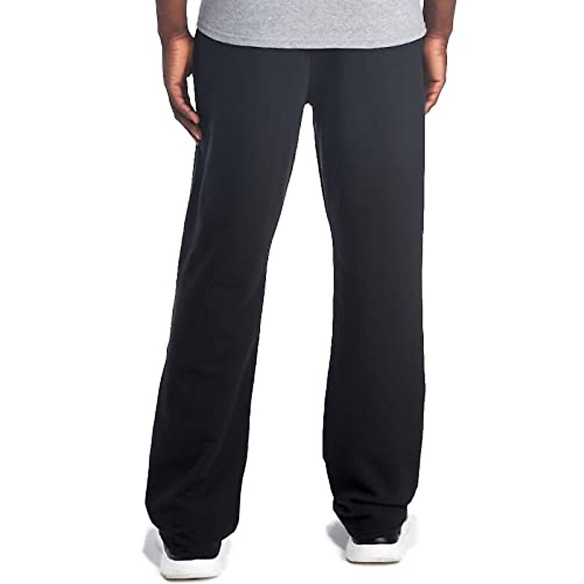 Jerzees mens Fleece Sweatpants, Open Bottom - Black, Large US