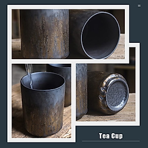 Operitacx Japanese Tea Cups Japanese Tea Cup Vintage Ceramic Coffee Mug Tumbler Tea Milk Beer Mug Water Cup Retro Teacups Glass Espresso Cups