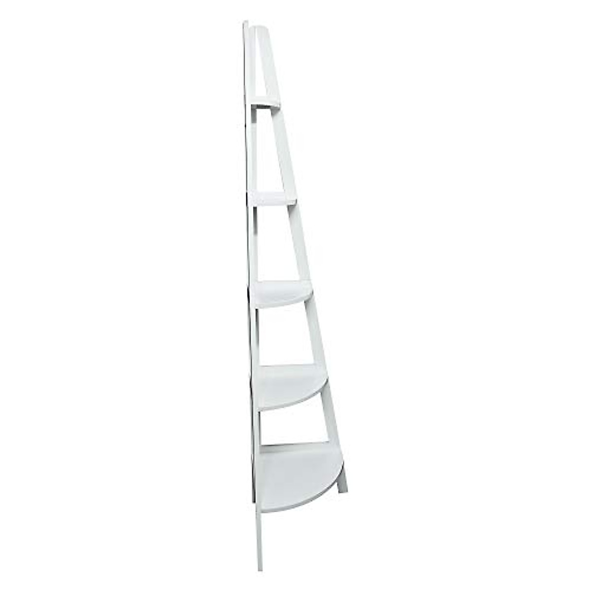 Casual Home 5-Shelf Corner Ladder Bookcase, White (Pack of 1)