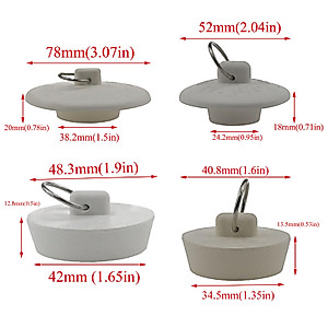 Meuey Lyot Rubber Sink Stopper Drain Plug with Pull Ring Bath Tub Stopper Kitchen Sink Plug Bathtub Stopper Sink Plug 6 Sizes 1 Set
